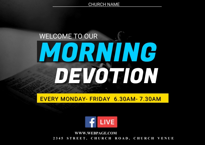 Morning Devotion flyer design Template | PosterMyWall