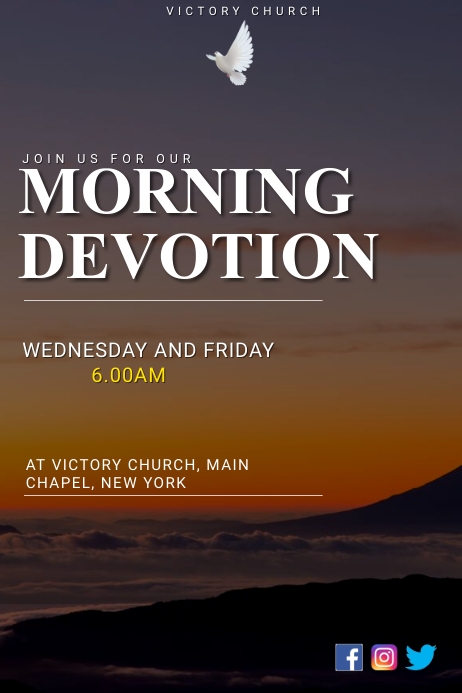 Brochure de Modèle de Conception de Flyer de Dévotion Du Matin ...