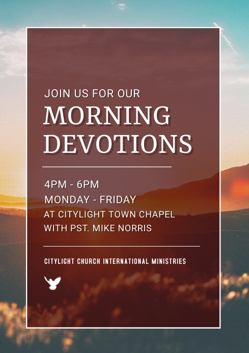 morning devotion flyer design Template | PosterMyWall