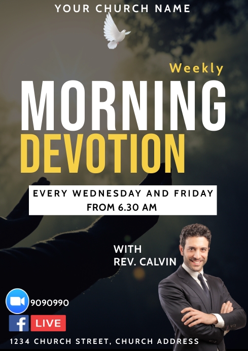 Morning Devotion flyer Template | PosterMyWall