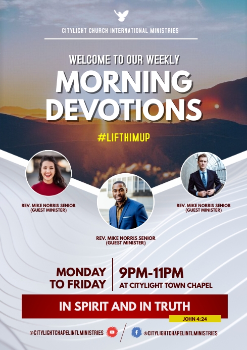 morning devotion flyer template | PosterMyWall