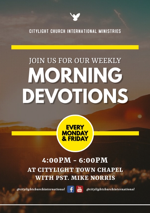 Folleto de Plantilla de Volante de Iglesia de Devociones Matutinas de ...