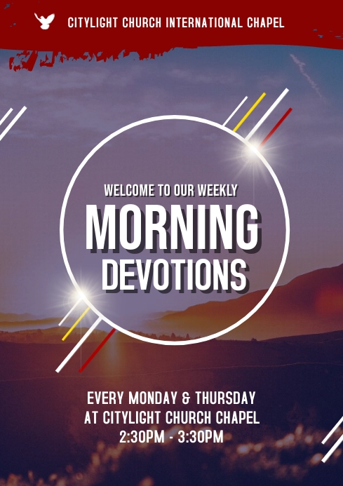 morning devotions flyer design Template | PosterMyWall