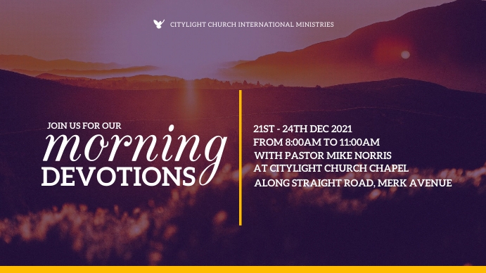 morning devotions flyer design Template | PosterMyWall