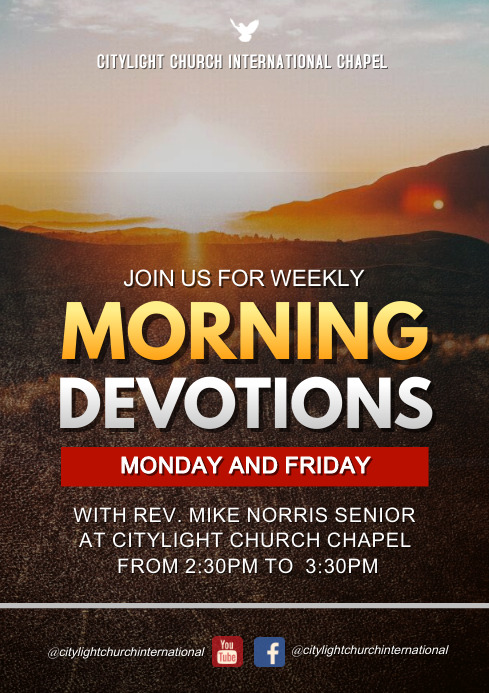 Conception de Modèle de Flyer de Dévotions Du Matin de | PosterMyWall