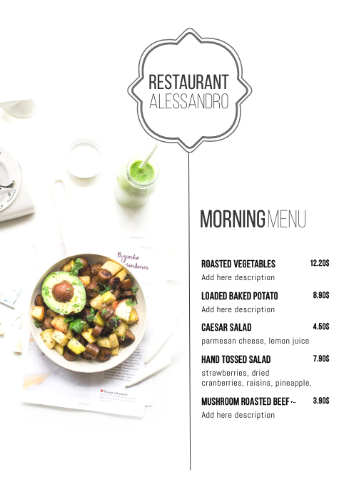 Morning Menu Template | PosterMyWall