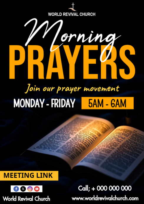 Morning Prayer Service Flyer Template | PosterMyWall