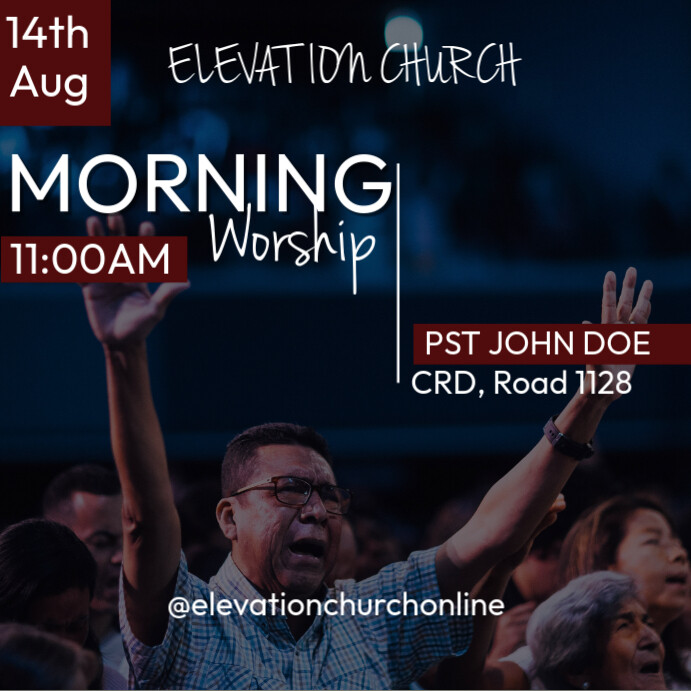 MORNING SERVICE (12) Template | PosterMyWall