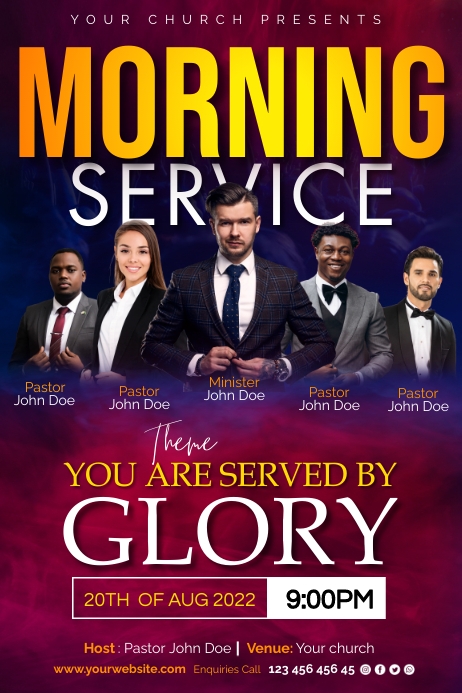 Plantilla de De Servicio Matutino | PosterMyWall