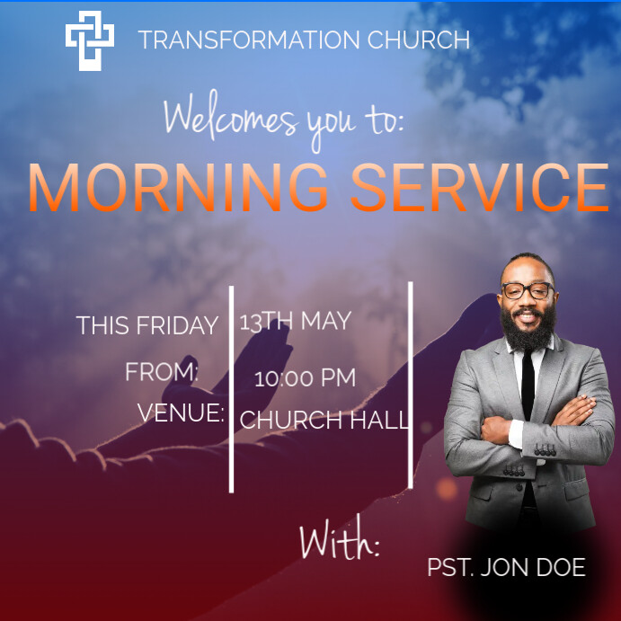 MORNING SERVICE Template | PosterMyWall