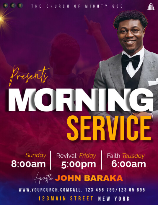 Morning Service Template | PosterMyWall