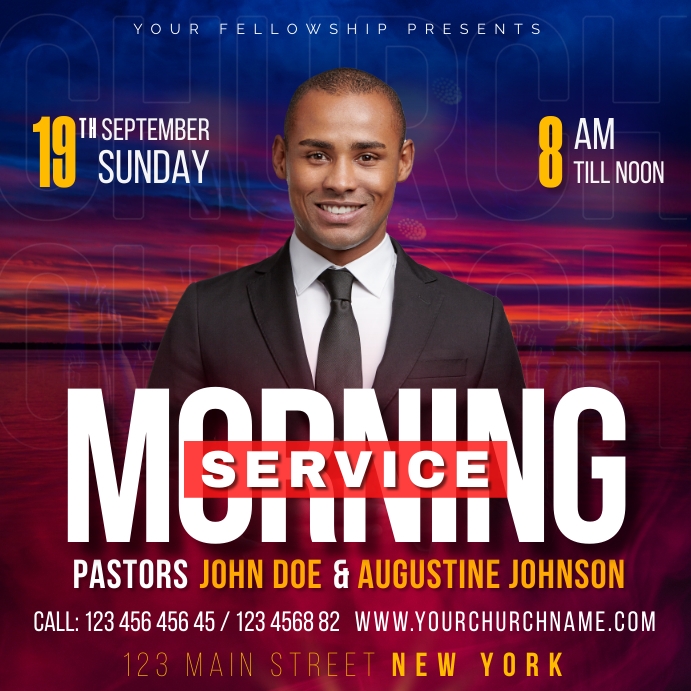 Morning Service Template | PosterMyWall