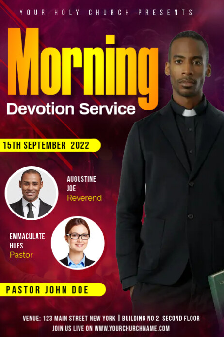 Plantilla de De Servicio Matutino | PosterMyWall