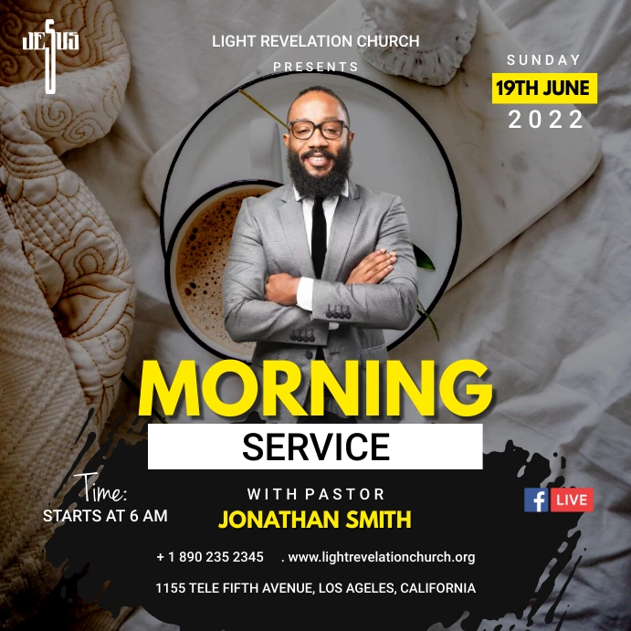 MORNING SERVICE POSTER Template | PosterMyWall