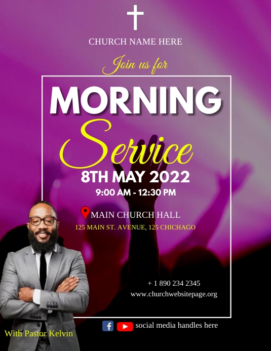 Morning service poster Template | PosterMyWall