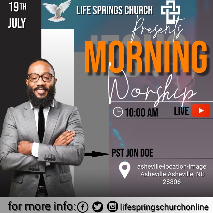 MORNING WORSHIP Template | PosterMyWall