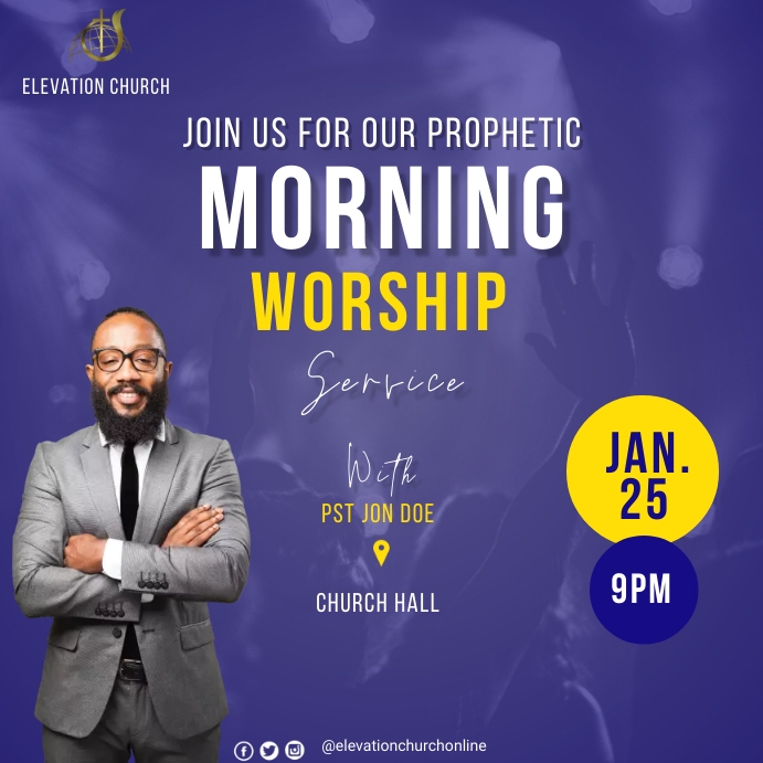 MORNING WORSHIP Template | PosterMyWall