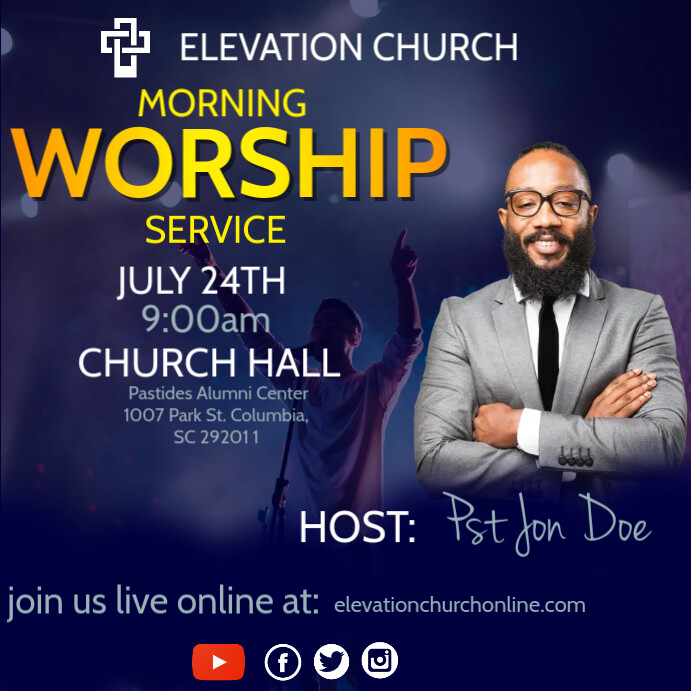 MORNING WORSHIP SERVICE (3) Template | PosterMyWall