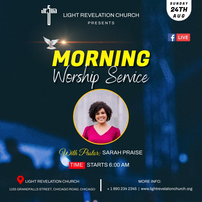 Copy of MORNING WORSHIP SERVICE POSTER | PosterMyWall