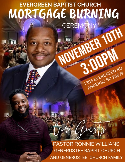 Mortgage Burning Service , worship service ,M Template | PosterMyWall