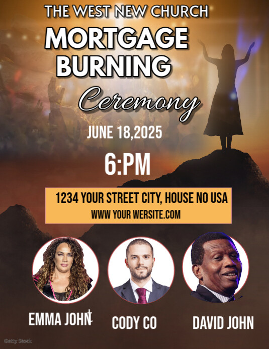 Mortgage Burning Service , worship service ,M Template | PosterMyWall