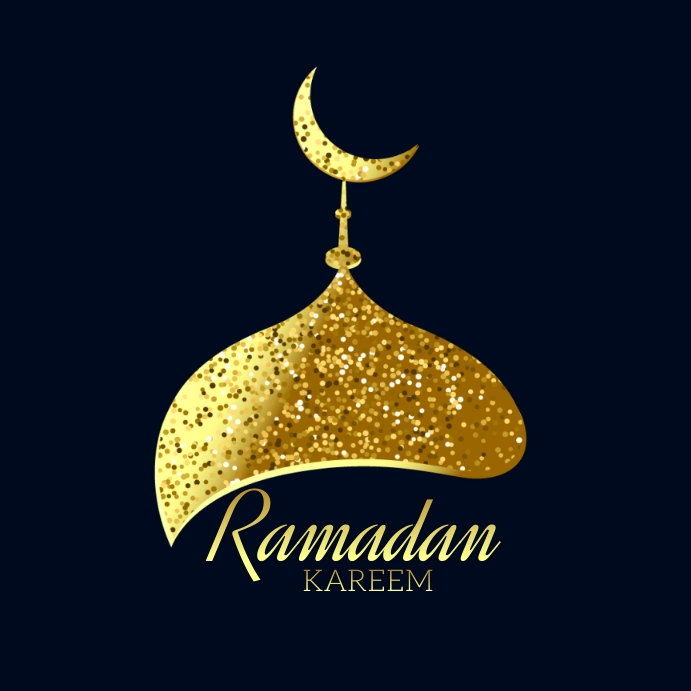 Mosque top made with golden glitter Ramadan b Template | PosterMyWall