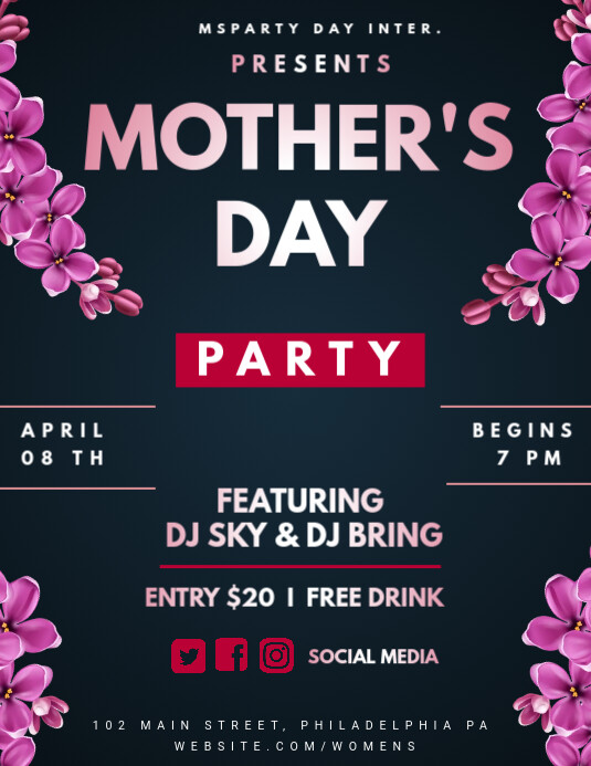 Mother's Day party Template | PosterMyWall