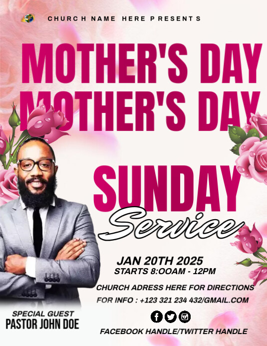 Mother's Day Sunday Service Template | PosterMyWall
