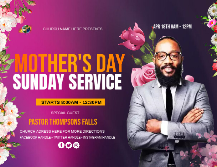 Mother's Day Sunday Service Template | PosterMyWall