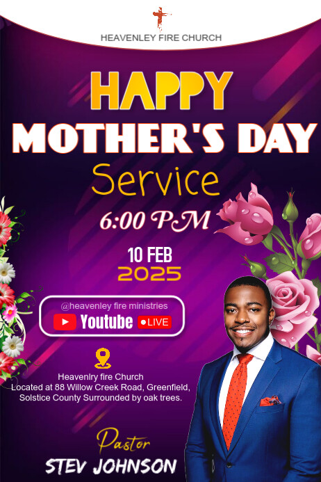 Mother's Day Sunday Service Template | PosterMyWall
