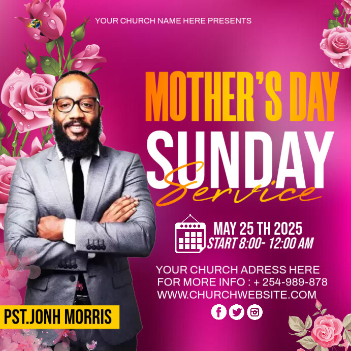 Mother's Day Sunday Service Template | PosterMyWall