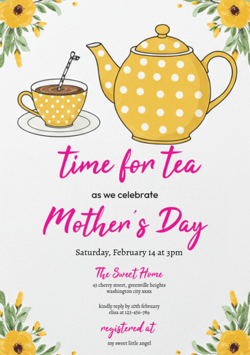 Mother's Day Tea party Flyer Template | PosterMyWall