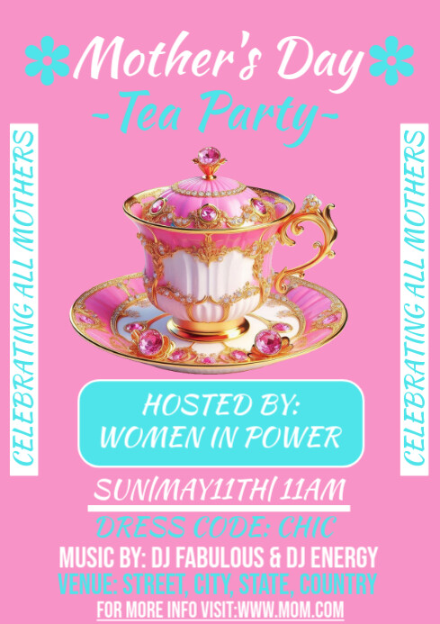 Mother's Day Tea Party Flyer Template | PosterMyWall