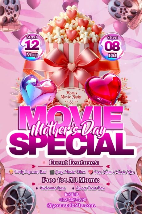 Mother’s Day Movie Special – Enjoy Movies, Popcorn Template | PosterMyWall