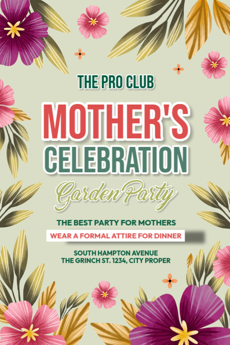 Plantilla de Mother's Celebration Party | PosterMyWall