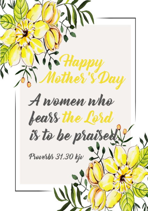 Mother S Day Bible Verse Proverbs 31 30 Kjv Template Postermywall