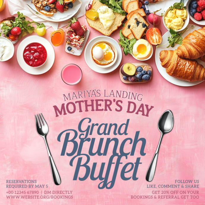 Mother's Day Brunch Buffet Post Template | PosterMyWall