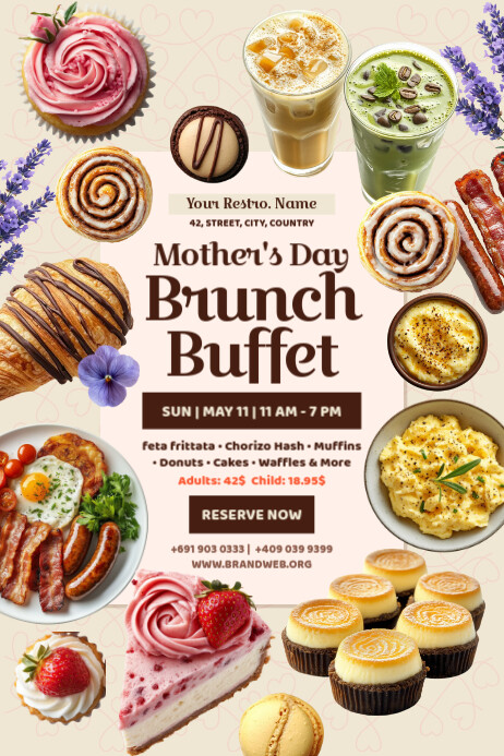 Mother's Day Brunch Buffet Poster Template | PosterMyWall