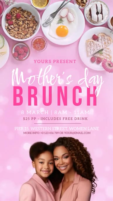 MOTHER'S DAY BRUNCH EVENT DESIGN TEMPLATE | PosterMyWall