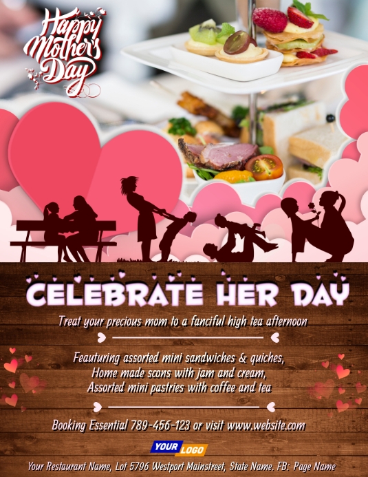 Mother's Day Brunch High Tea Flyer Design Template | PosterMyWall