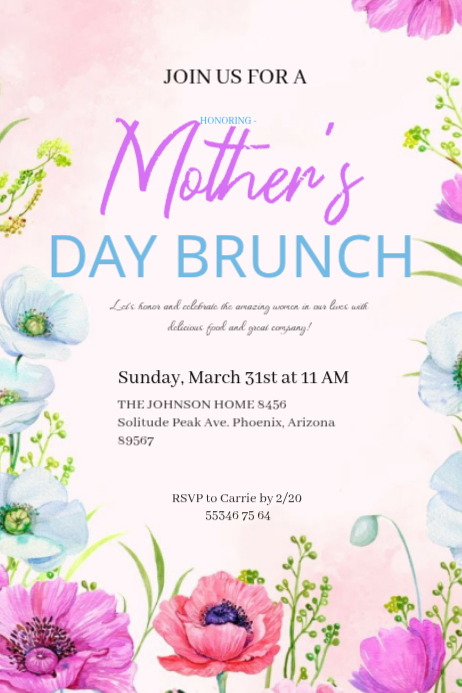 Mother's Day Brunch Poster Template | PosterMyWall