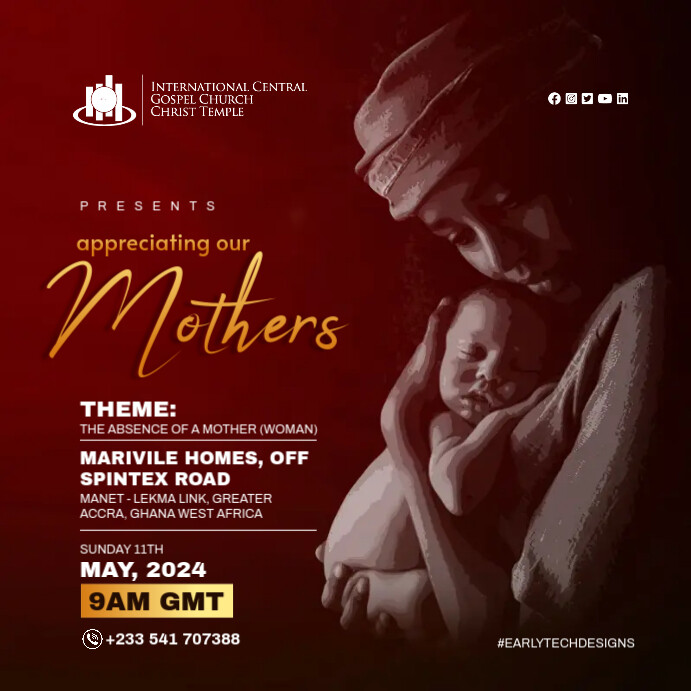 Mother's Day Church Service Flyer Modelo | PosterMyWall