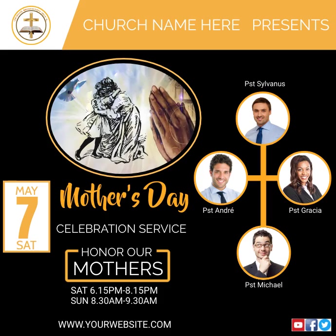 mother's day church service poster Template | PosterMyWall