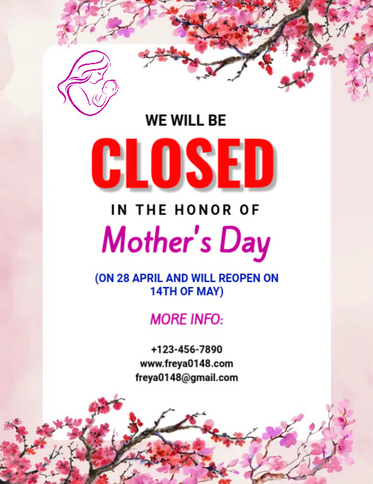 Mother's day closed Template | PosterMyWall