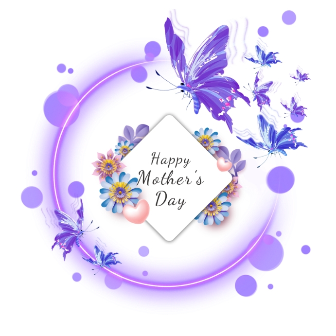 Happy Mothers Day Purple Butterfly