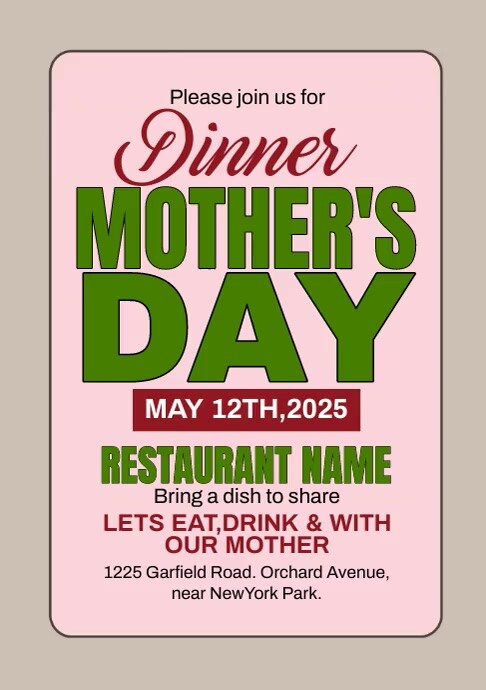 Mother's Day Dinner Ads Template | PosterMyWall