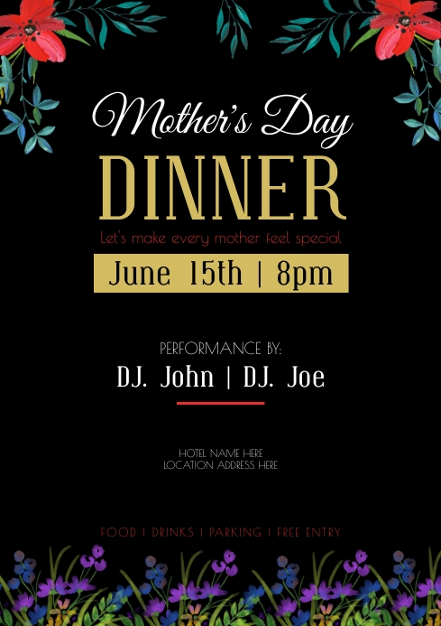 mother's day dinner Template | PosterMyWall