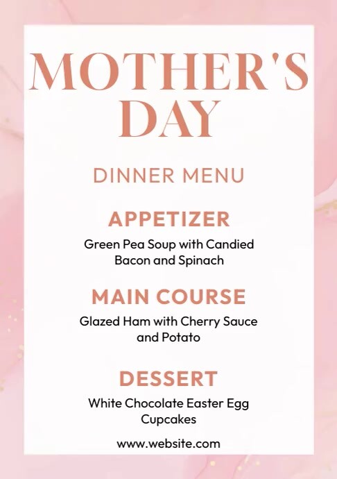 Mother's Day Dinner Menu Template | PosterMyWall