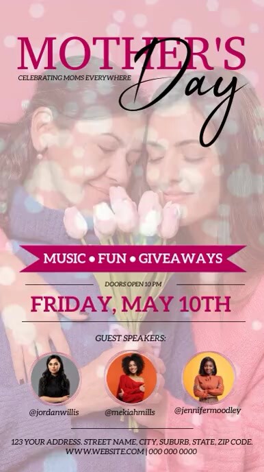 MOTHER'S DAY EVENT DESIGN TEMPLATE | PosterMyWall