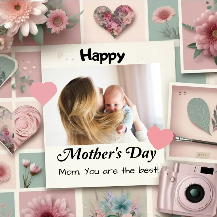 Mother's Day Flower and Heart Collage Template | PosterMyWall